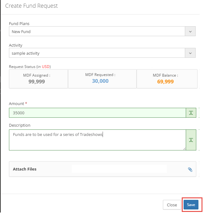 How do I use the MDF fund feature to setup funds or create requests?